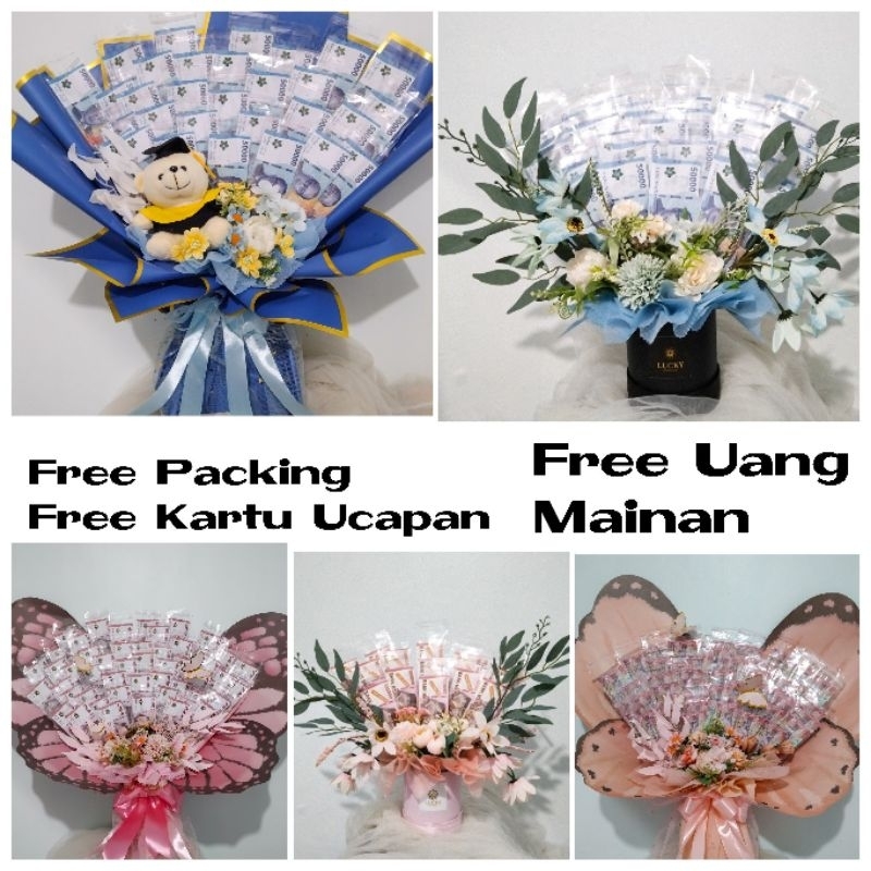Jual READY BUKET BUNGA UANG KOSONG 30-50 LEMBAR ULANG TAHUN BOX ...
