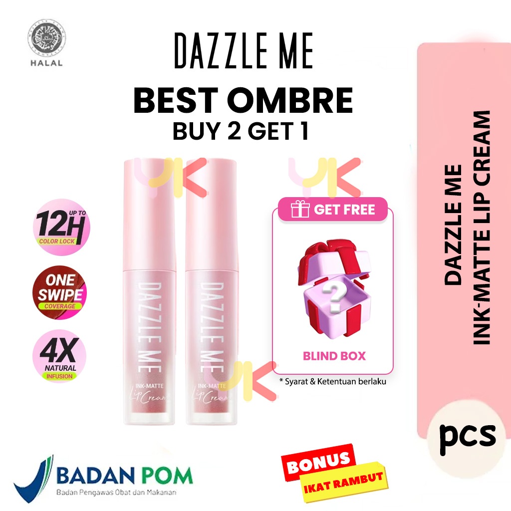 Jual DAZZLE ME [NEW LAUNCH] Ink-Matte Lip Cream | Comfy Matte Finish ...