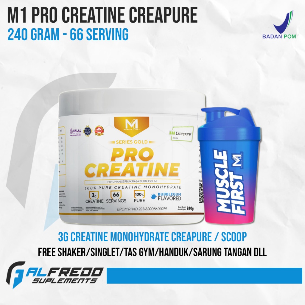 Jual M1 Musclefirst Pro Creatine Creapure 240 Gram Suplemen Fitness ...