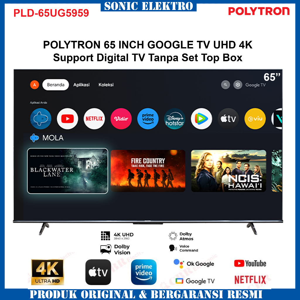 Jual Polytron 65 inch Google TV UHD 4K PLD-65UG5959 - Youtube/Netflix ...