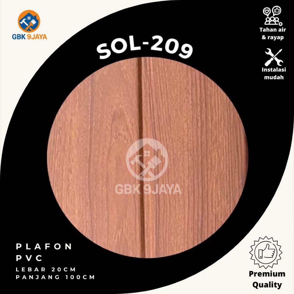 Jual Plafon PVC Motif Kayu 209 Lebar 20cm Panjang 100cm Tahan Air Anti ...