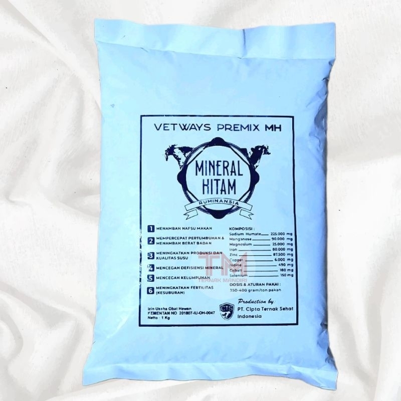 Jual MINERAL HITAM VETWAYS PREMIX MH 1KG Pencegah kelumpuhan sapi ...
