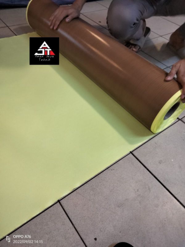 Jual kain teflon kain teplon coklat lem 0.30mm×100cm×100cm tahan panas ...