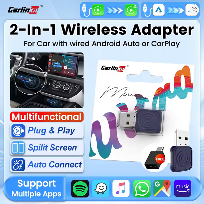 Jual Carlinkit Mini Ultra Wired To Wireless Apple Carplay Dan Android ...
