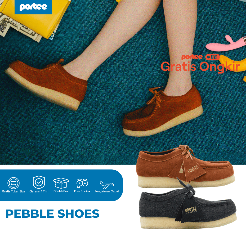 Jual Sepatu Wanita Portee Pebble – Kulit Suede Premium, Sepatu casual ...