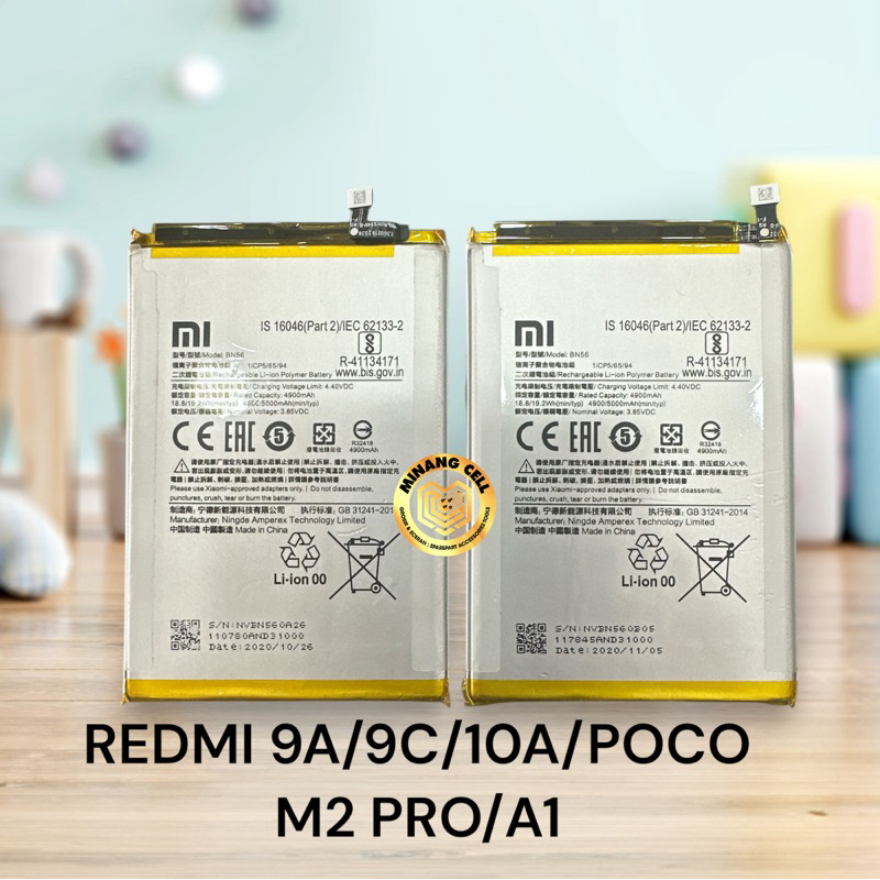 Jual BATERAI/BATRAI XIAOMI REDMI 9A / 9C/10A /A1/POCO M2 PRO BN 56 ...