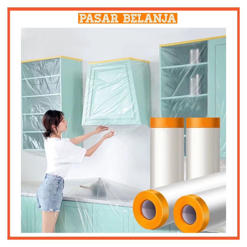 Jual P371 Covering Film Masking Tape /Plastik Pelindung Furniture ...