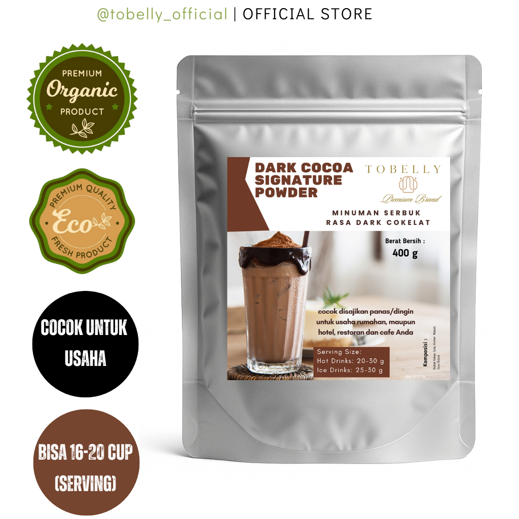 Jual [PREMIUM] Tobelly Bubuk Dark Chocolate Cocoa Signature 400 gr ...