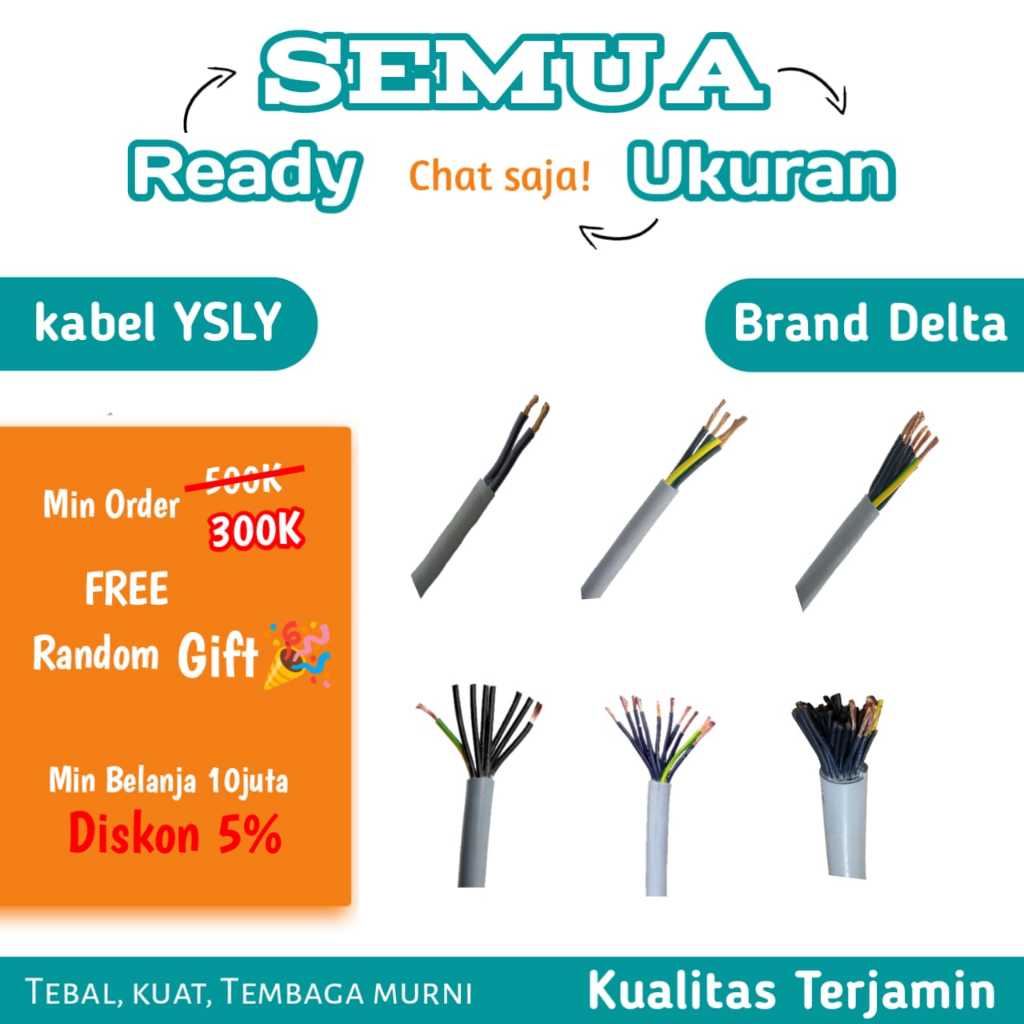 Jual Kabel Kontrol YSLY-JZ 6x1,5 mm2 - Kabel Serabut Tembaga Murni "Delta" | Shopee Indonesia