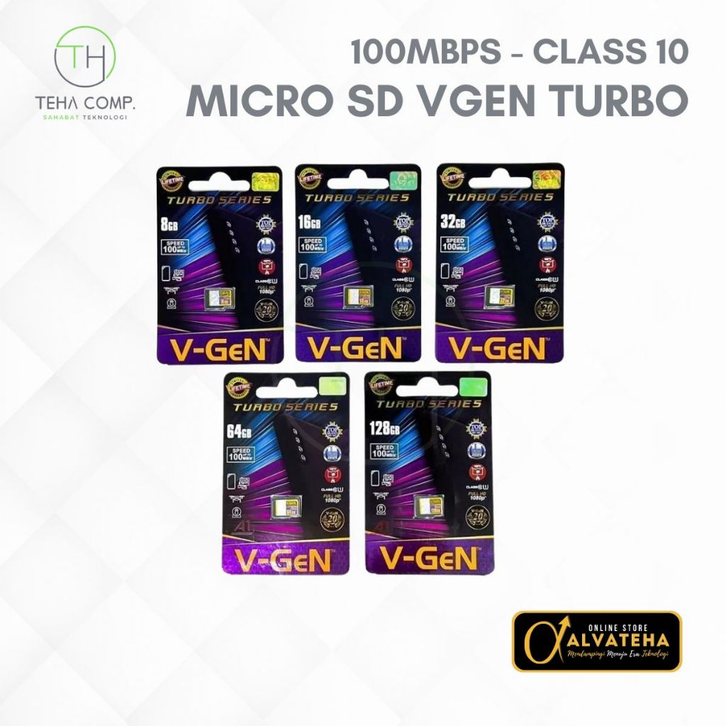 Jual Micro SD V-Gen Turbo Series Class 10 100Mbps CCTV IP Cam HP Life ...