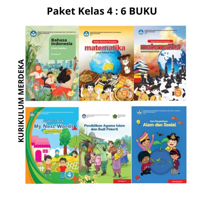 Jual Paket Paket Kelas 4 Kurikulum Merdeka Bahasa Indonesia IPAS Inggris Agama Matematika Vol 1 ...