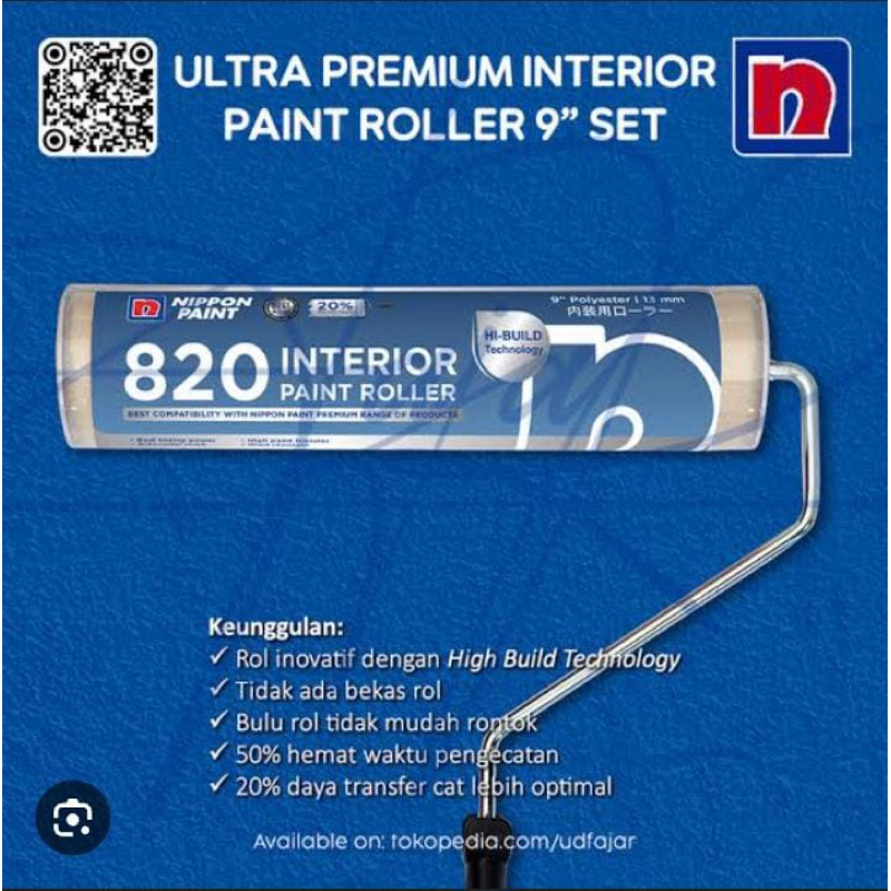 Jual Kuas Roll Nippon paint ROLLER 820 INTERIOR ULTRA PREMIUM - SET ...