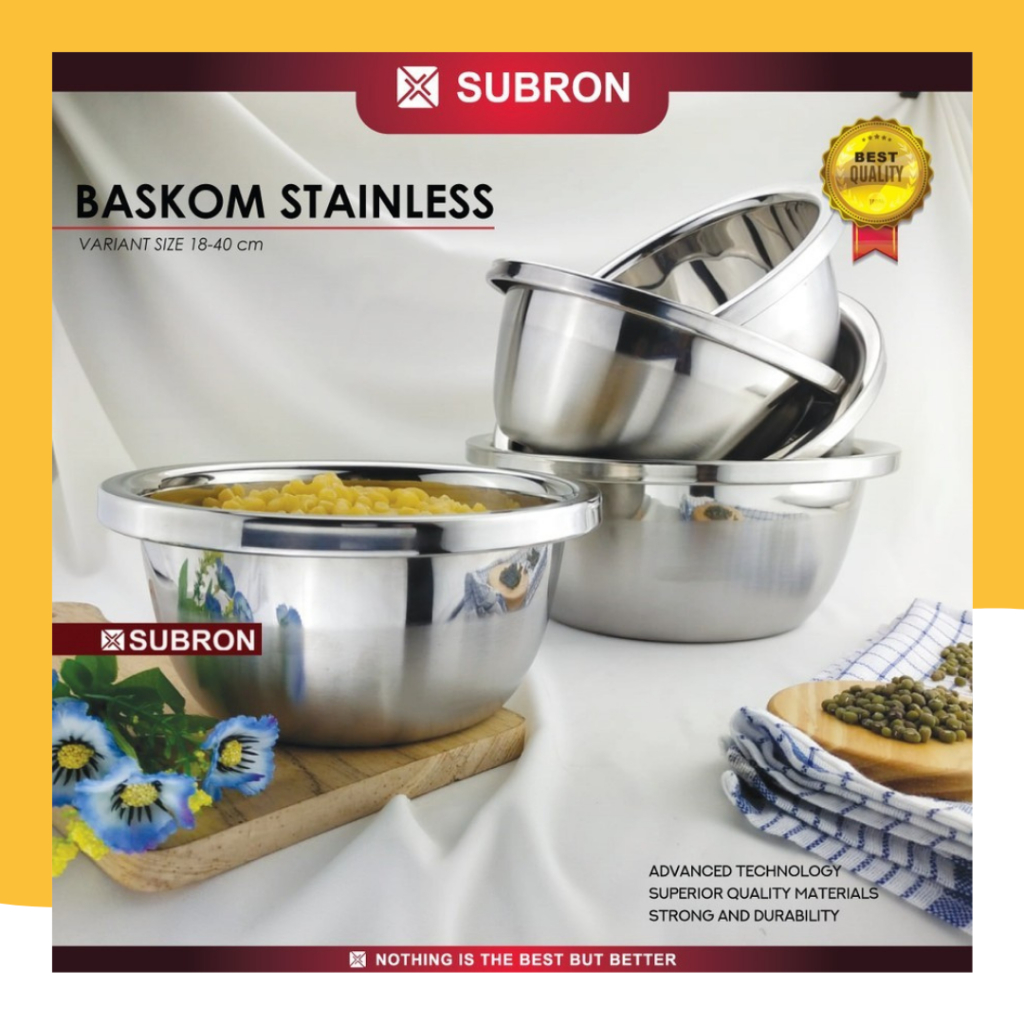 Jual SUBRON Baskom TEBAL Tinggi Multi Fungsi Stainless Steel Murah ...