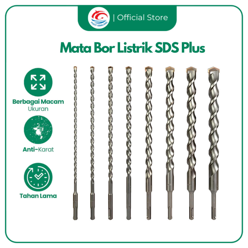 Jual CUCI GUDANG Mata SDS Plus Beton Drill Bit Bulat Persegi Berbagai ...