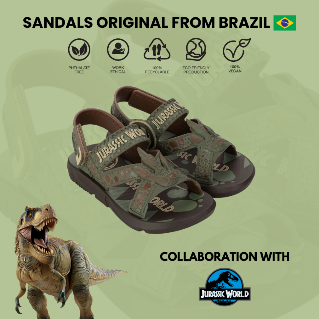 Jual Jurassic Bite Sandal Kids Brown/Beige/Green - Sepatu Sandal Anak ...
