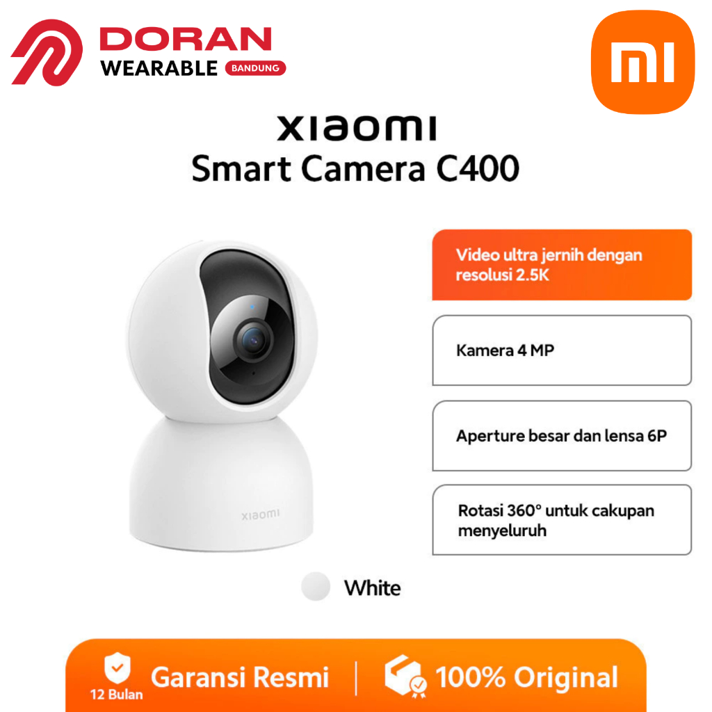 Jual Xiaomi Smart Camera C400 4MP Rotasi 360° Deteksi AI - Garansi ...