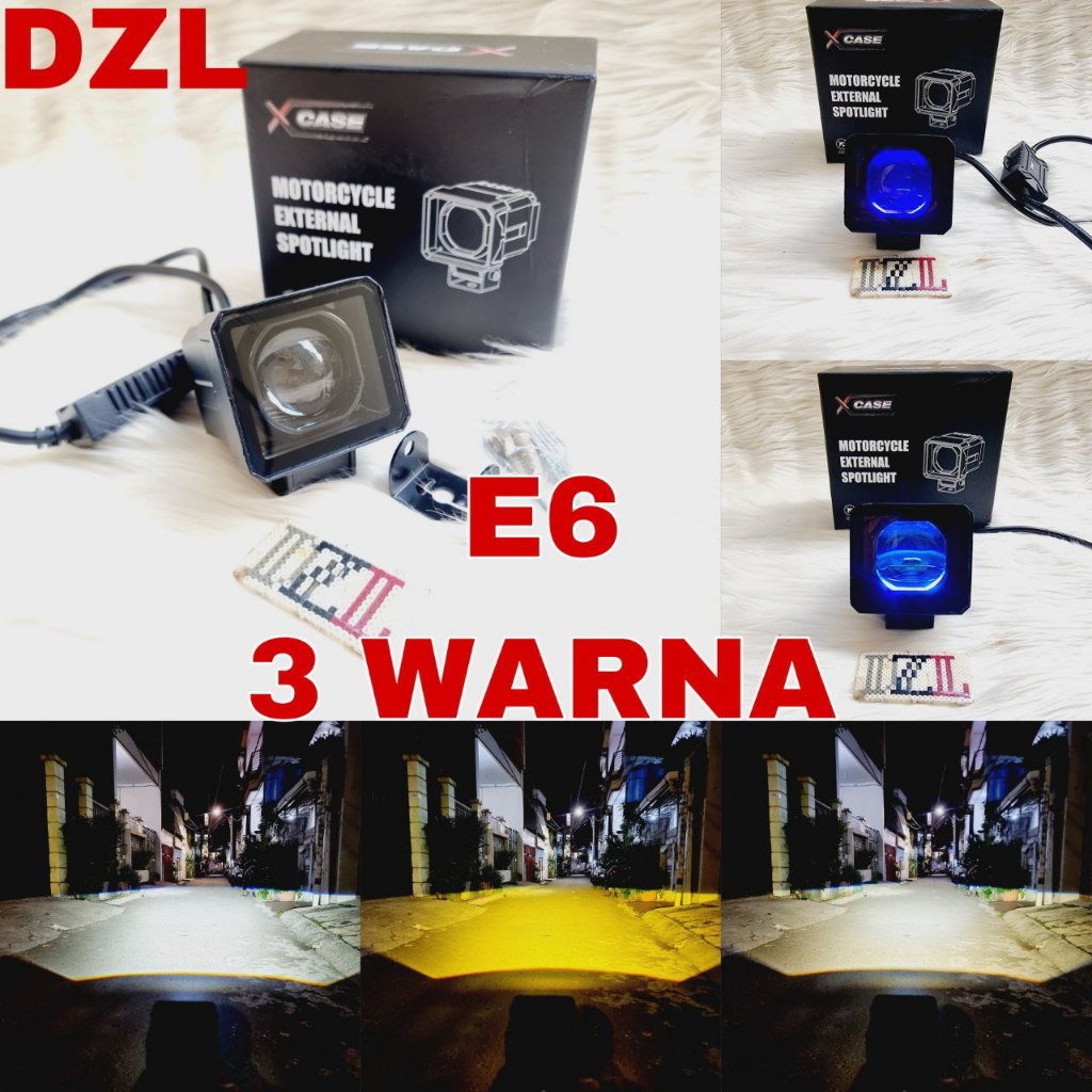 Jual Lampu tembak sorot led biled xcase e6 3 in 1 devil premium 3 warna ...