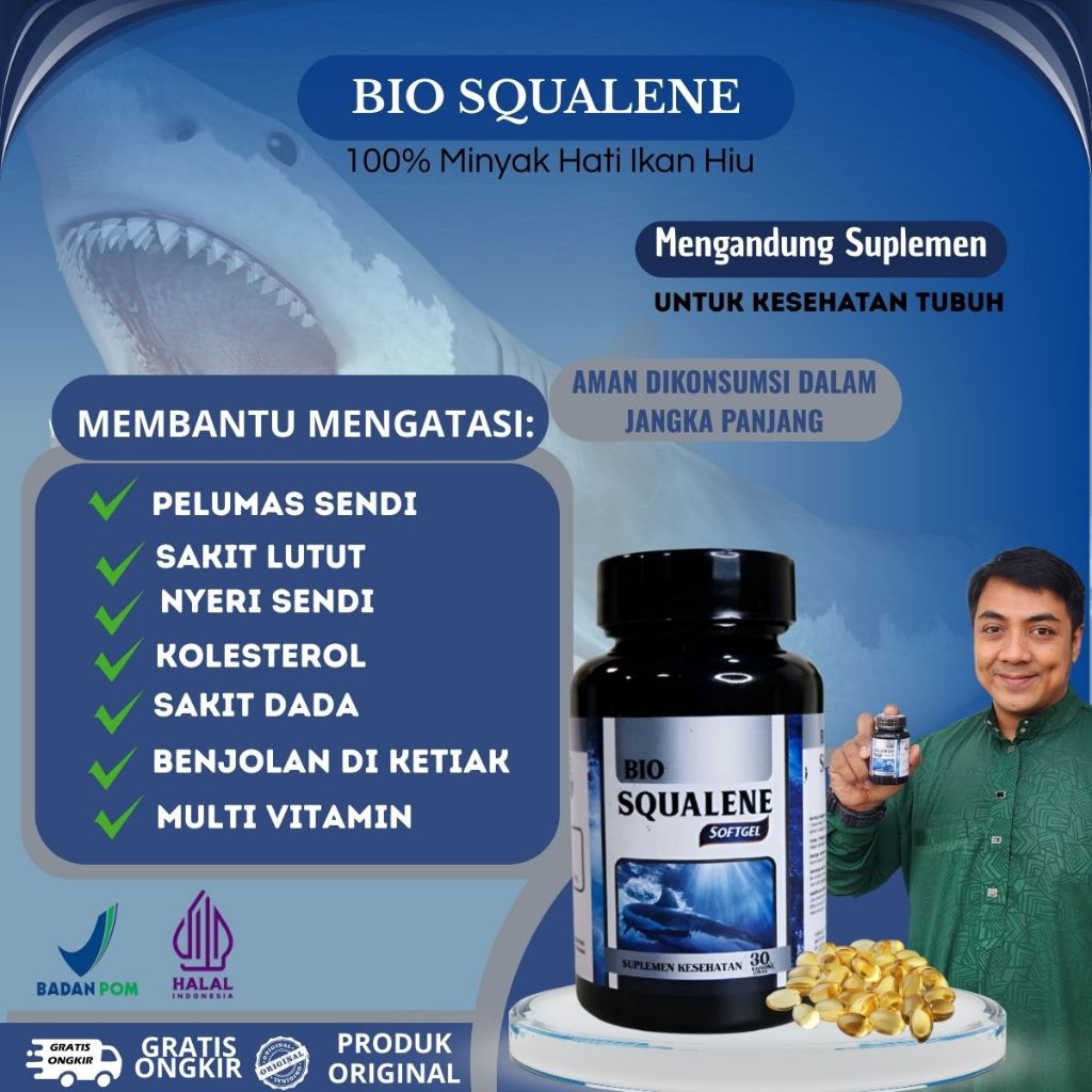Jual Bio Squalene Softgel Minyak Hati Ikan Hiu, Suplemen Kesehatan 100% ...