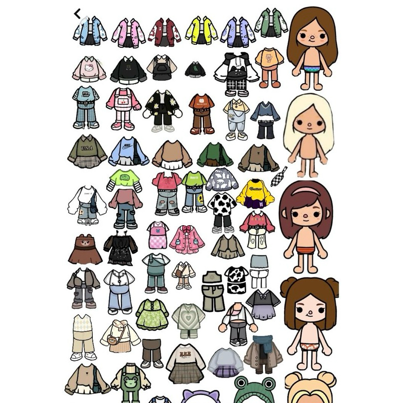 Jual Karakter Boneka Kertas Paperdoll Toca Boca Pakaian Dan Sepatu