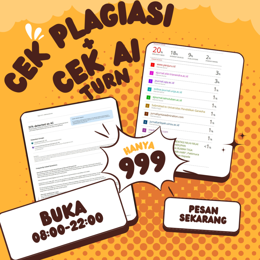 Jual Cek Plagiasi + Cek AI No Respository (Khusus Dokumen Bahasa ...