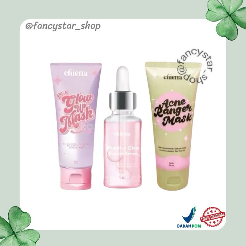 Jual [BPOM] CHIERRA Pink Glow Up Mask & Acne Ranger Mask (50ml) Bright ...