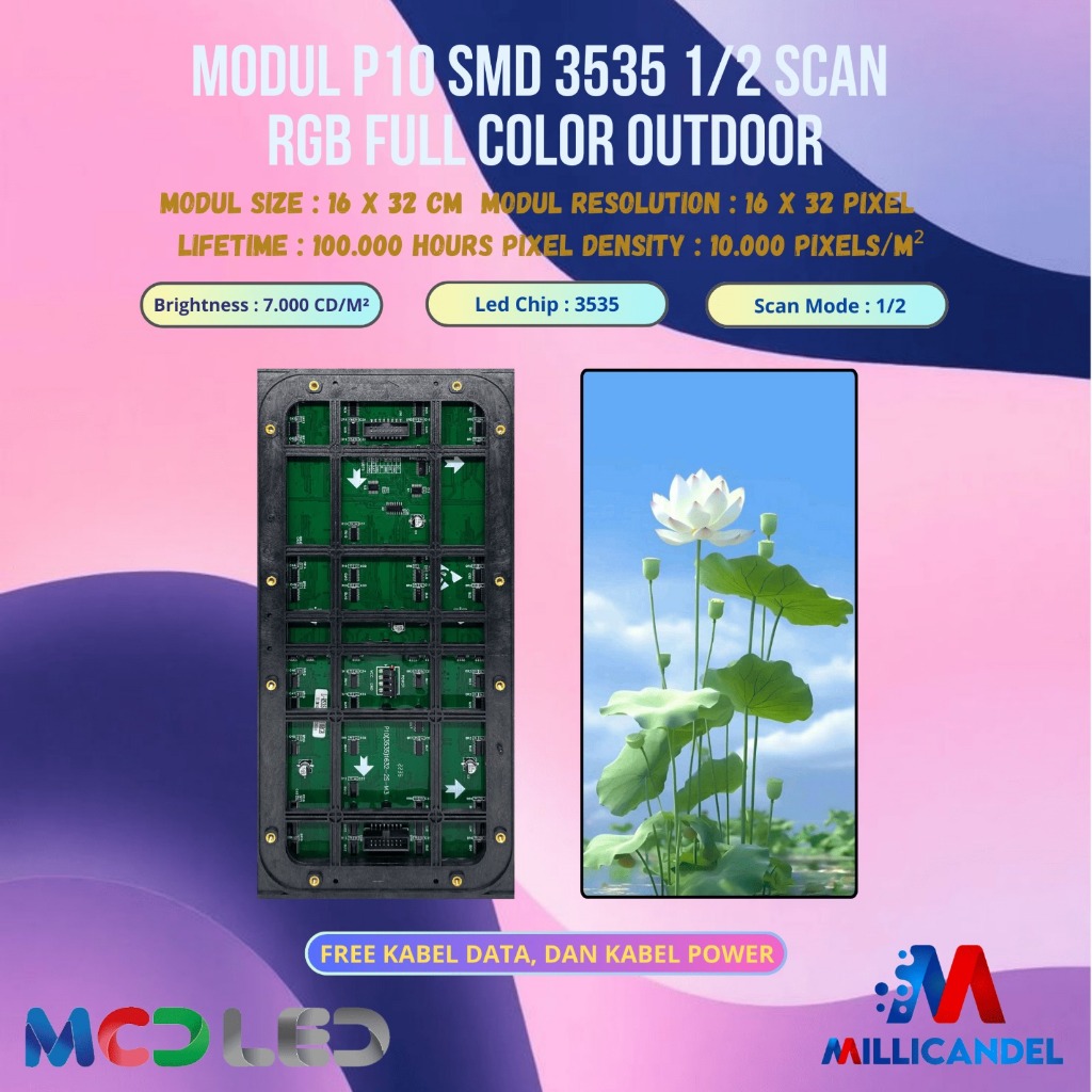 Jual PANEL MODUL MODULE P10 FULL COLOR RGB SMD OUTDOOR 1/4 SCAN 4S 1/2 ...
