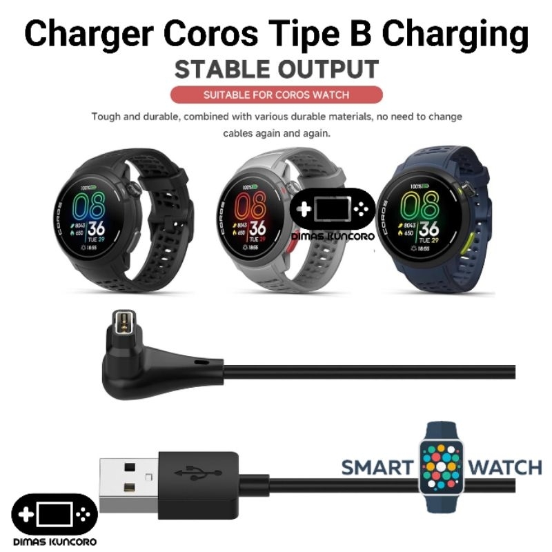 Jual Charger Coros Tipe B Charging kabel coros pace pro nomad apex 4 ...