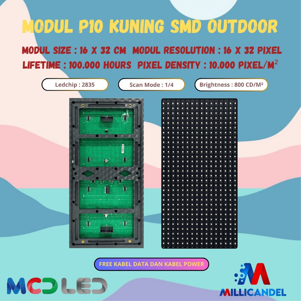 Jual PANEL MODUL MODULE P10 KUNING SINGLE COLOR SMD OUTDOOR | Shopee ...