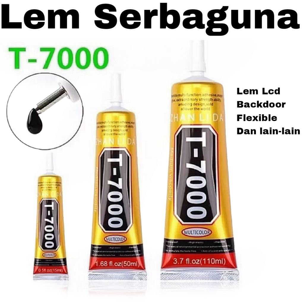 Jual LEM TOUCHSCREEN LCD T7000 T 7000 SERBAGUNA WARNA HITAM 15ML 50ML 110ML NEW ORI | Shopee ...
