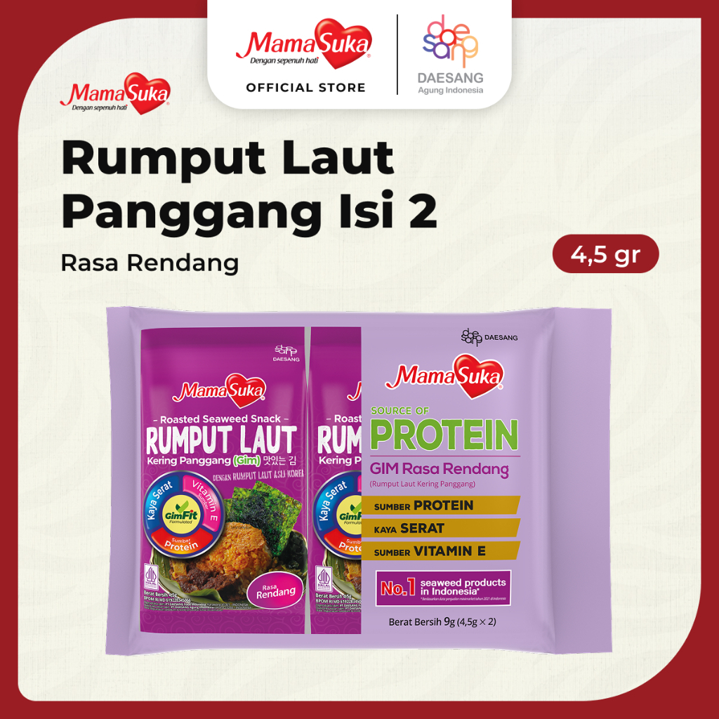 Jual Mamasuka - Rumput Laut Rasa Rendang Padang Isi 2 | Shopee Indonesia