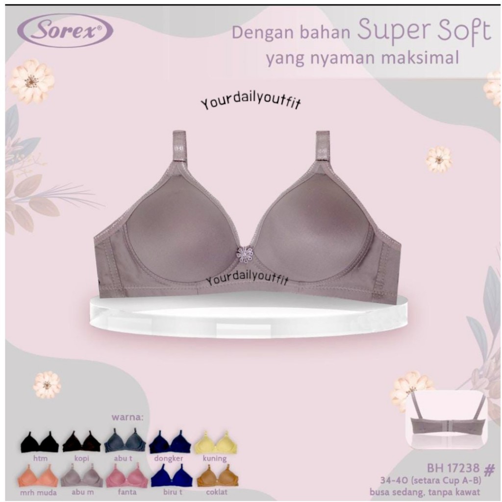 Jual Sorex BH Bra Tanpa Kawat Busa Sedang Super Soft / BH Sorex 17238 / ...