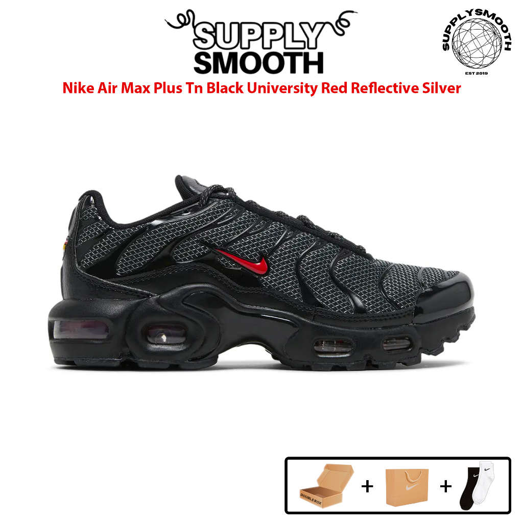 Jual Sepatu Sneakers Air Max Plus Tn Black Red Reflective Silver ...