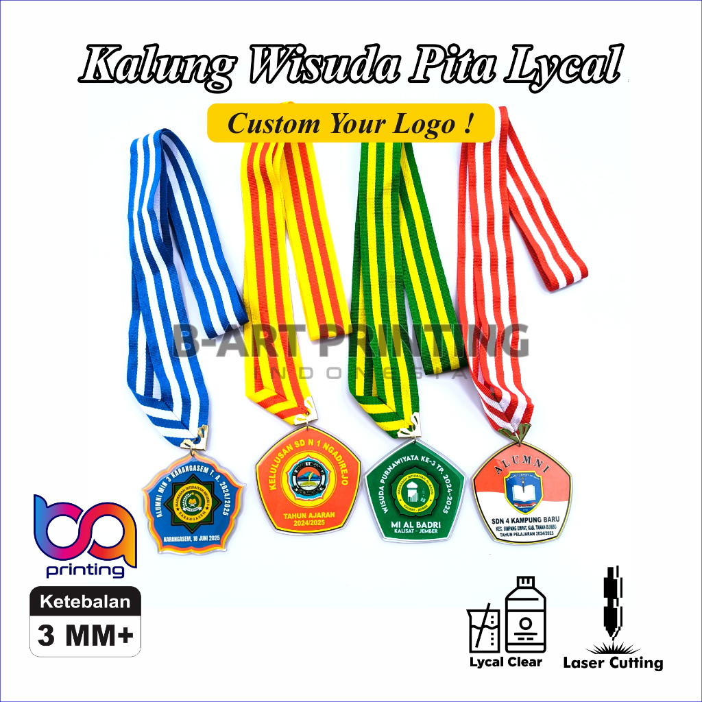 Jual MEDALI AKRILIK KALUNG WISUDA SAMIR WISUDA KALUNG KELULUSAN Kalung ...
