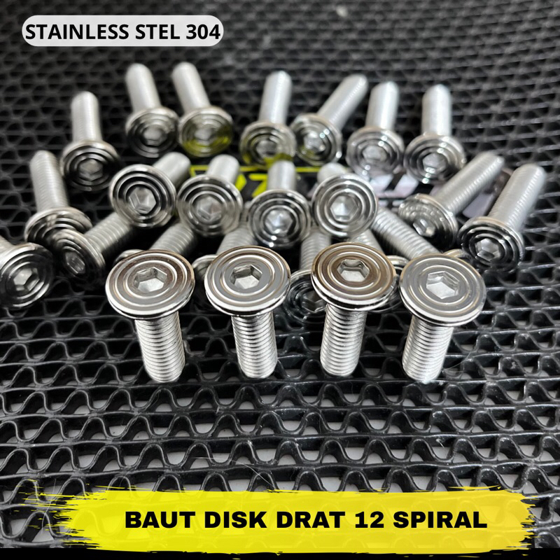 Jual baut 12 stainless baut L m8 slim/datar baut disk kaliper piringan cakram Handmade | Shopee ...
