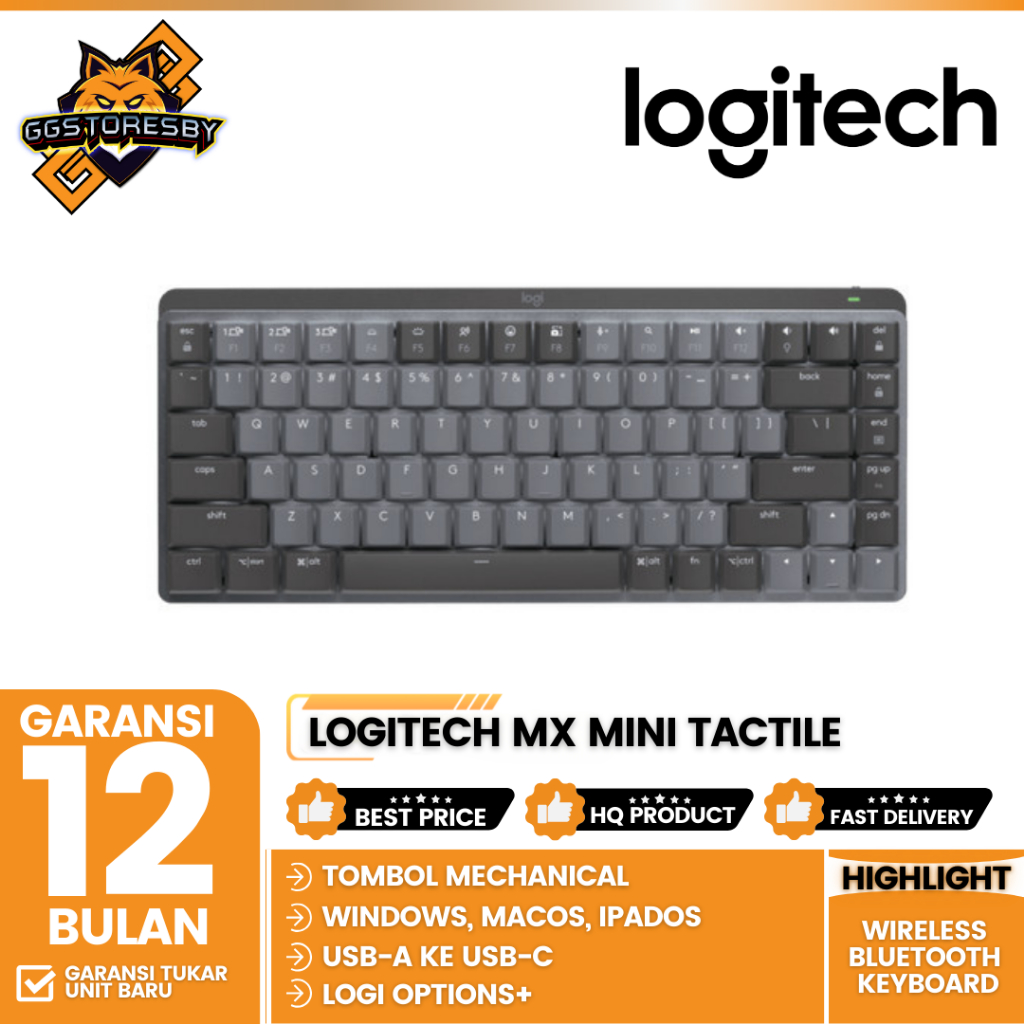 Jual Logitech Mx Mechanical Mini Tactile Keyboard Wireless Bluetooth ...
