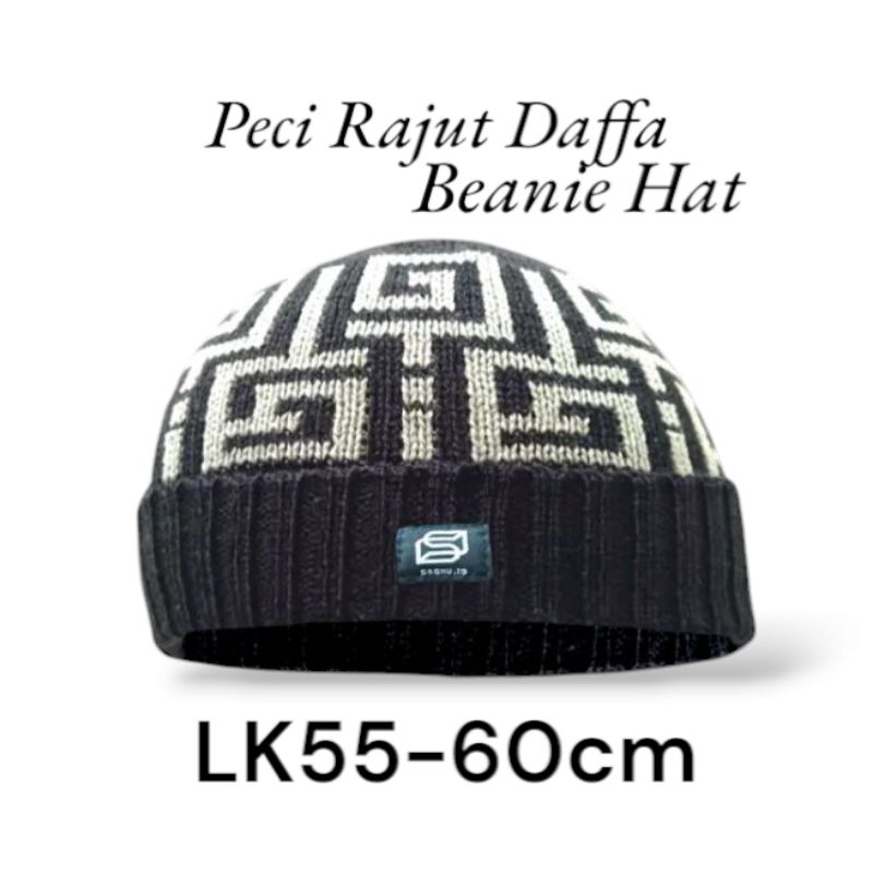 Jual Jors-Peci Rajut Daffa Beanie Hat Kopiah Dewasa Motif Labirin ...