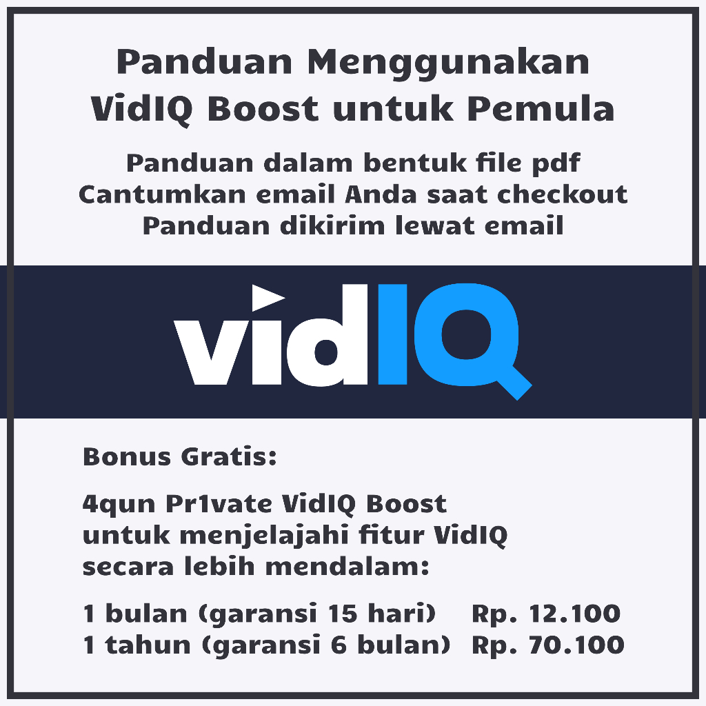 Jual Panduan Menggunakan VidIQ Boost untuk Pemula | Shopee Indonesia