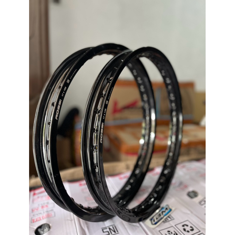 Jual VELEK VELG ROSSI HITAM GLOSSY HITAM GILAP RING 17 140 160 185,VELG ...