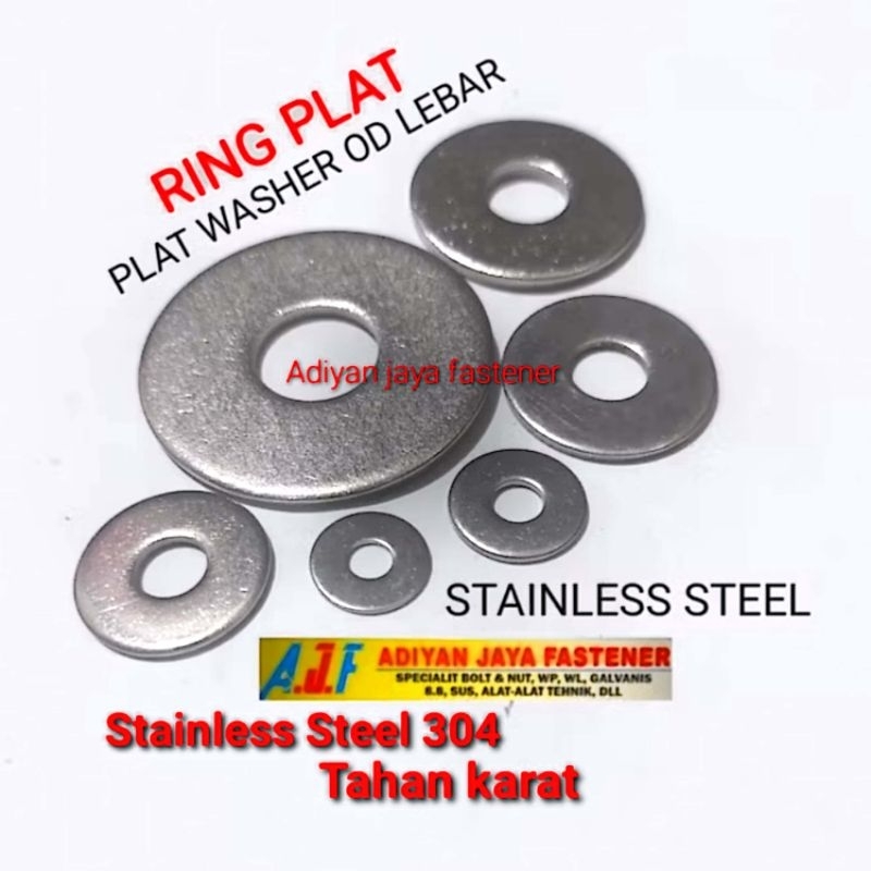 Jual Ring plat Stainless 304/ Washer flat lebar/ m.3(100pcs)_m.4(100pcs ...