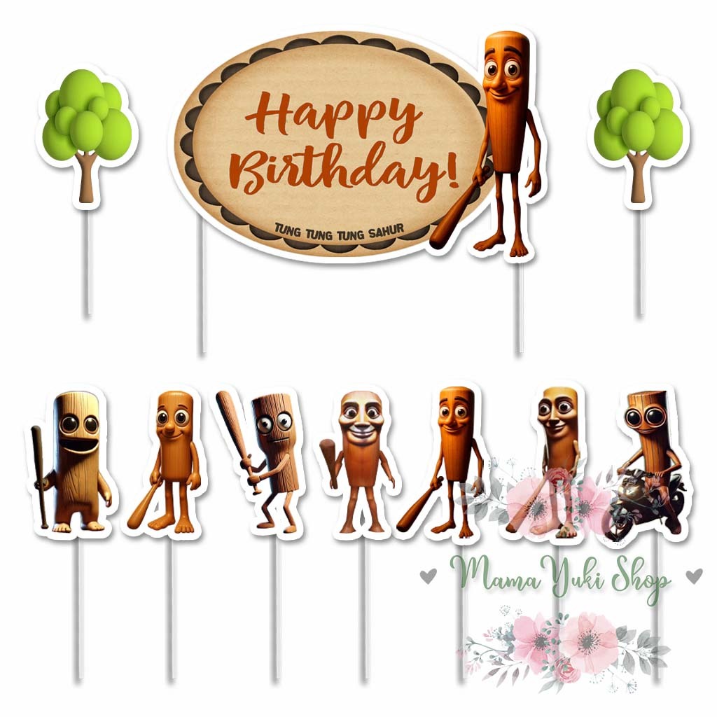 Jual Topper Cake Hiasan Kue Ulang Tahun Anak motif TUNG TUNG TUNG SAHUR ...