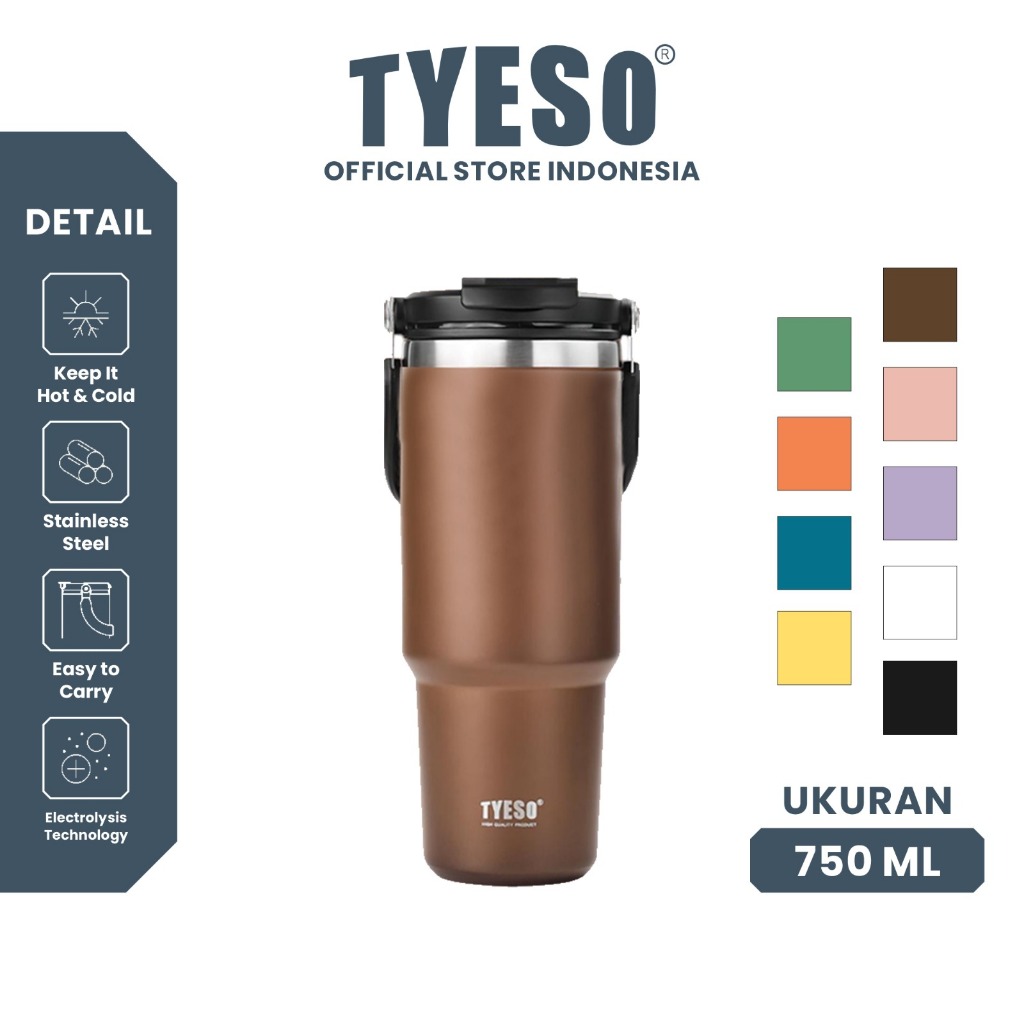 Jual Tyeso Tumbler Botol Minum Portable Stainless 750 mL TS-8827 Thermos Cup Vacuum Insulated ...