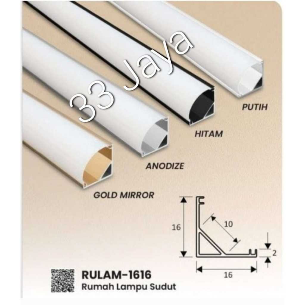 Jual Rumah Lampu Sudut Rulam 1616 Lampu LED Almunium List Rail Lis Rel ...
