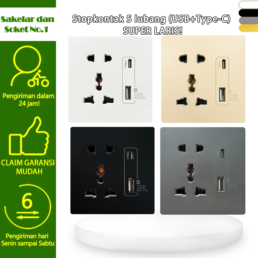 Jual Fast Charging Colokan Dinding Stop Kontak Universal UK EU US 2 ...