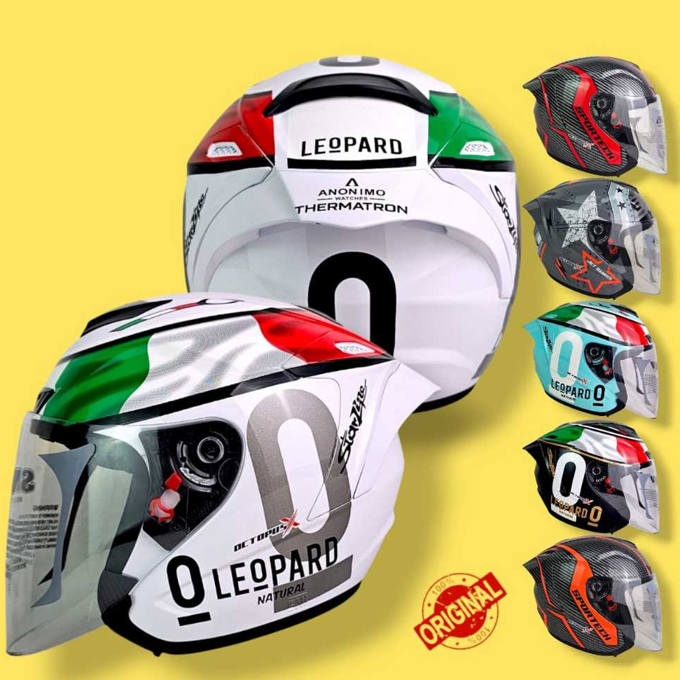 Jual Helm SEV Octopus X Motif Leopard Include Spoiler 3D Suport Werable ...