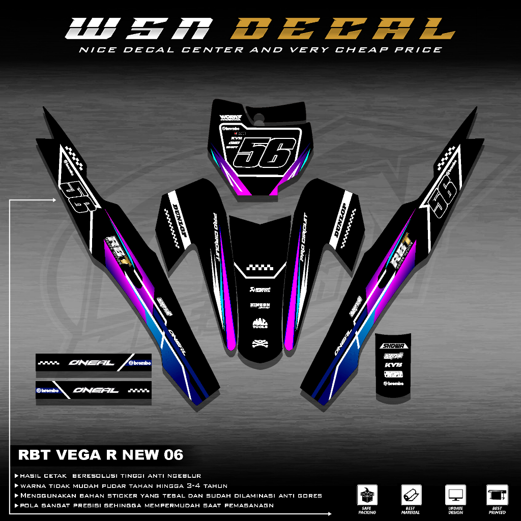Jual Sticker Striping Yamaha VEGA R NEW MOTOR RBT BEBEK MODIF SUPERMOTO ...