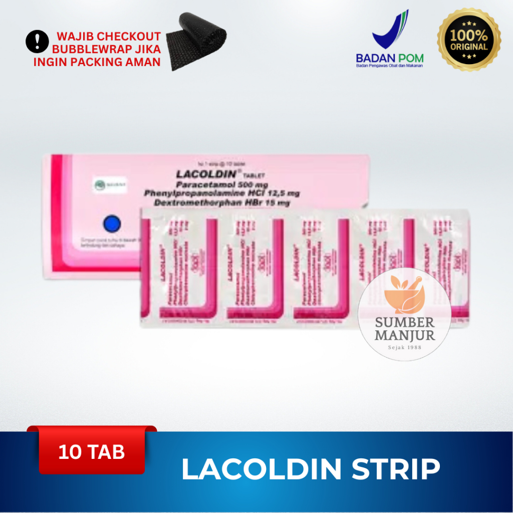 Jual LACOLDIN STRIP ISI 10 TABLET / OBAT DEMAM BATUK PILEK FLU | Shopee ...