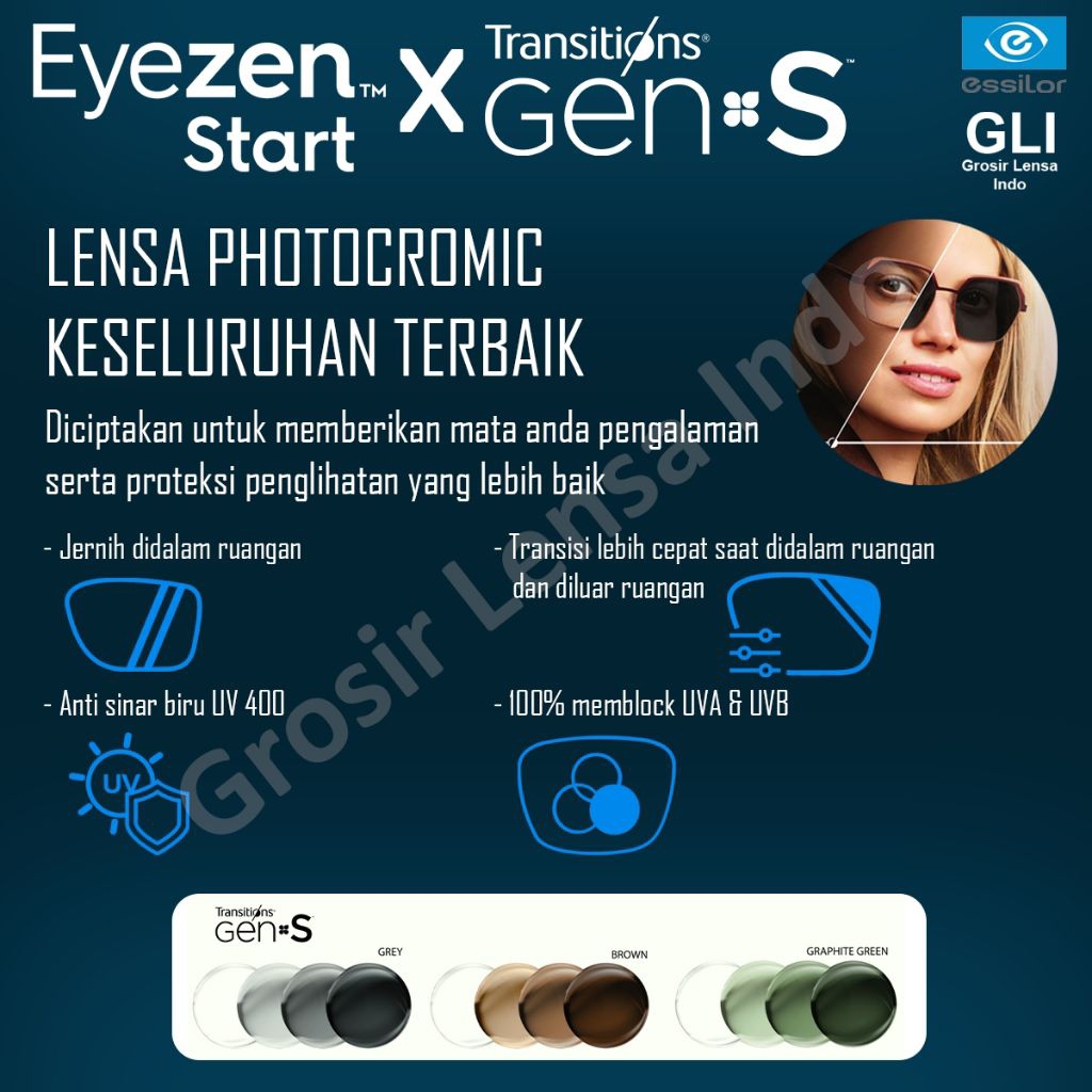 Jual Lensa Kacamata Essilor Transitions GEN S EYEZEN ORIGINAL | Shopee ...