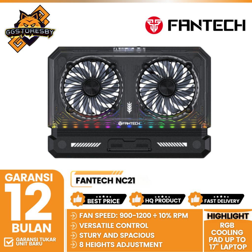 Jual Fantech Nc21 / Nc-21 Notebook Stand Laptop Rgb Cooling Pad Up To ...