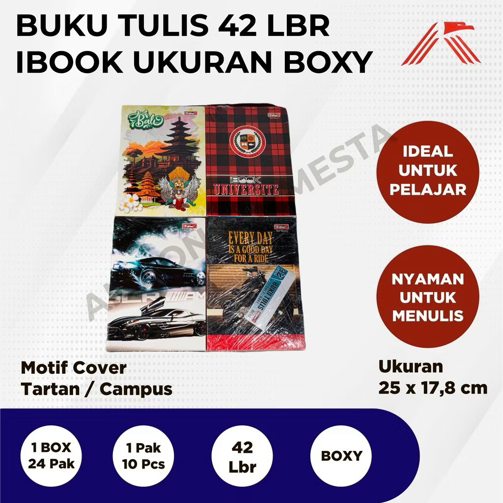 Jual BUKU TULIS PANJANG BOXY iBOOK ISI 42 LEMBAR (1 PACK ISI 10 BUKU ...