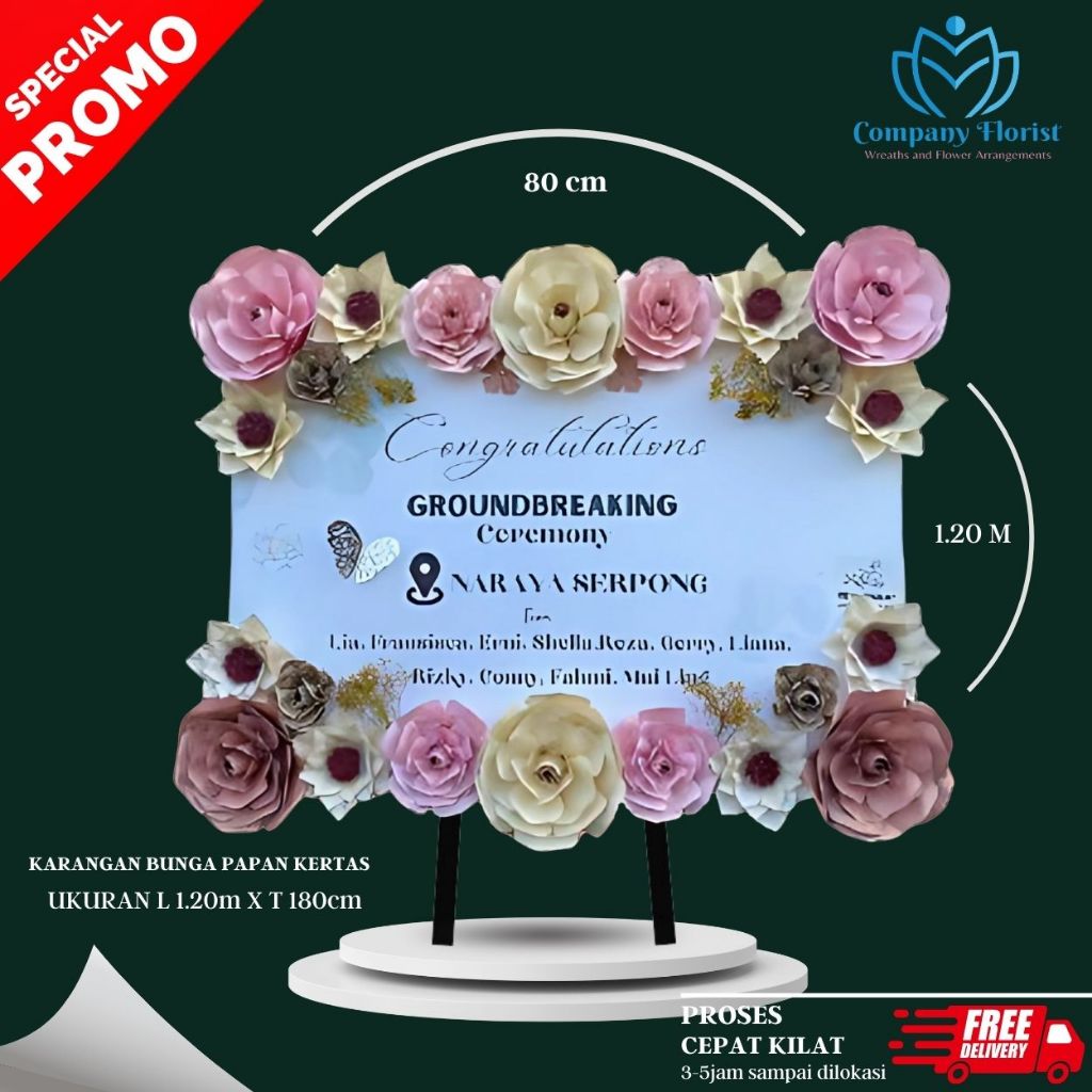 Jual Papan Bunga Kertas Unik & Ramah Lingkungan untuk Pernikahan dan ...